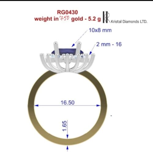Paulette Camrose Ring With Oval Blue Sapphire Center – kristal-diamonds